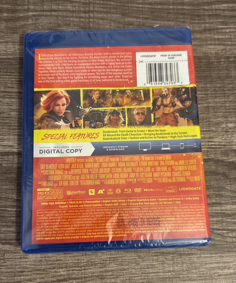 Borderlands Bluray + DVD + Digital (Blu-ray) Cate Blanchett Jaime Lee ...