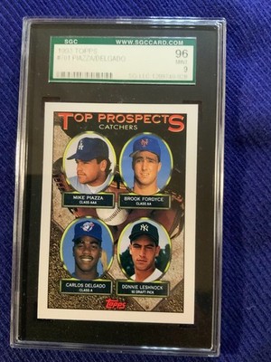 1993 Topps - Top Prospects Catchers Mike Piazza, Carlos Delgado, SGC 9 ...