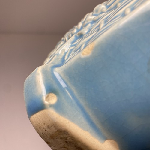 Vintage McCoy Ceramic Pottery Baby Bassinet Basket Crib Blue Planter | eBay