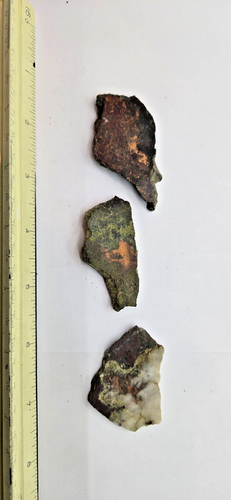 Native Copper - 3/8" Slab Ore With White Quartz In Basalt Michigan 86g ...