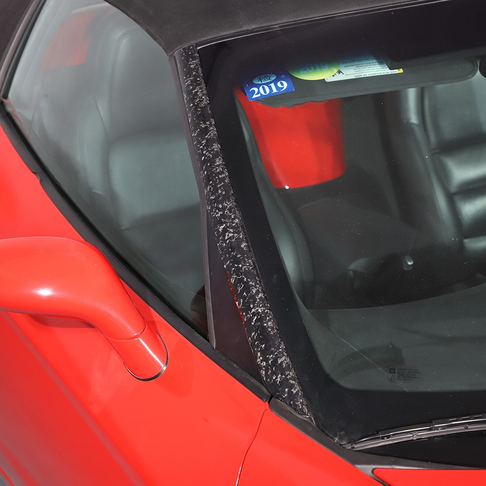 Forge Carbon Fiber Exterior Windshield A-Pillar Cover Trim For Corvette ...