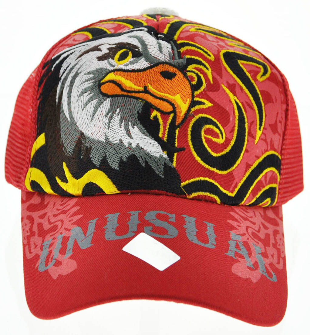 NEW! MESH HOWD UNUSUAL EAGLE BALL CAP HAT RED | eBay