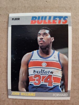 JOHN WILLIAMS Washington BULLETS 1987-88 FLEER Basketball CARD #122 RC ...