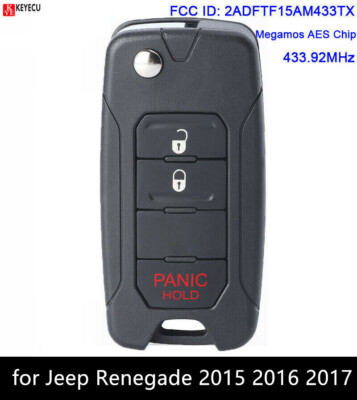 Replacement for Jeep Renegade 2015 -2018 Flip Remote Key FOB 3 Button ...