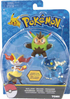Pokemon Action Pose Quilladin, Braixen & Frogadier 3-Inch Mini Figure 3 ...