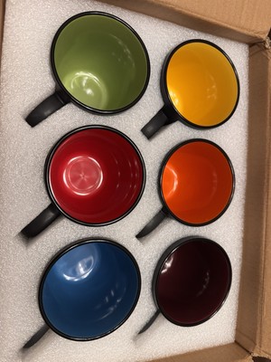 6 Pack Porcelain Coffee Mugs Set 12 Ounces Ceramic Coffee Mugs Matte ...