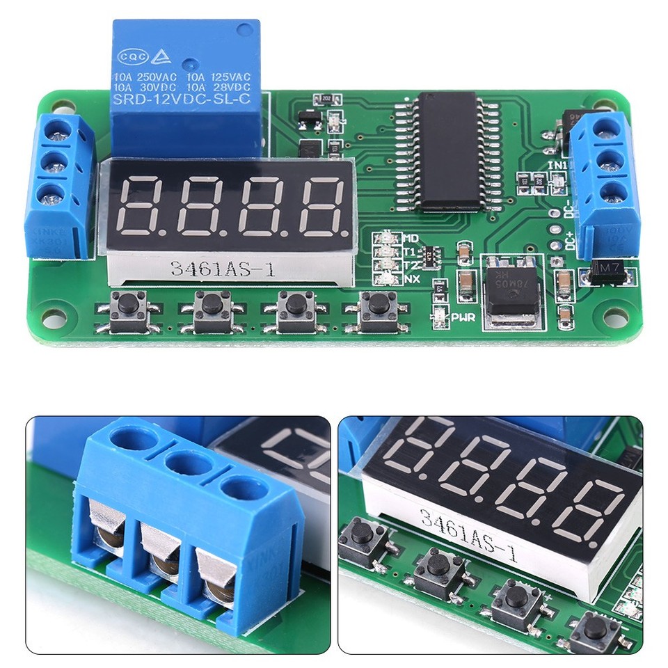 Multifunction 1 Channel DC 12V Delay Relay Controller LED Timer Switch ...