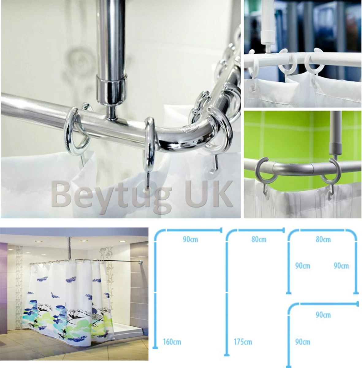 Shower Curtain Rod Ceiling Support | Shelly Lighting