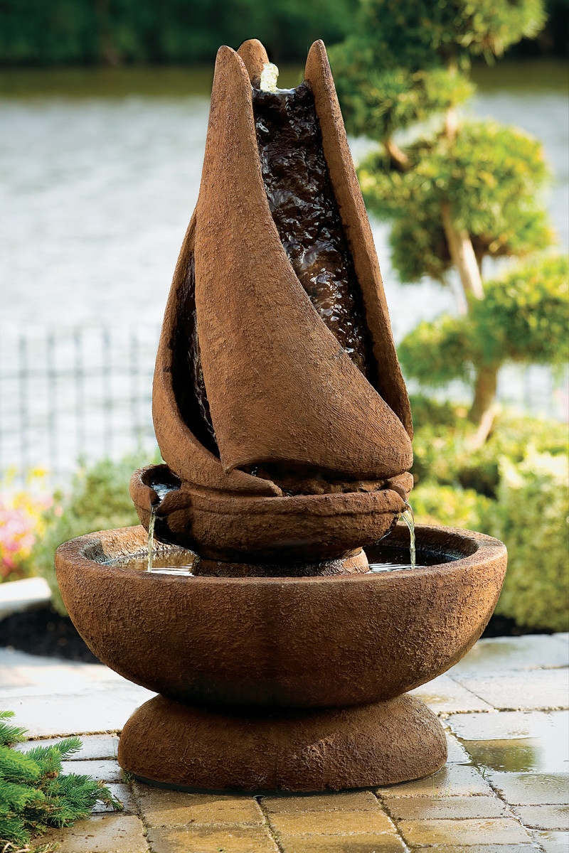 40" Sail Away Fountain - Outdoor Concrete Garden Water Fountain ...
