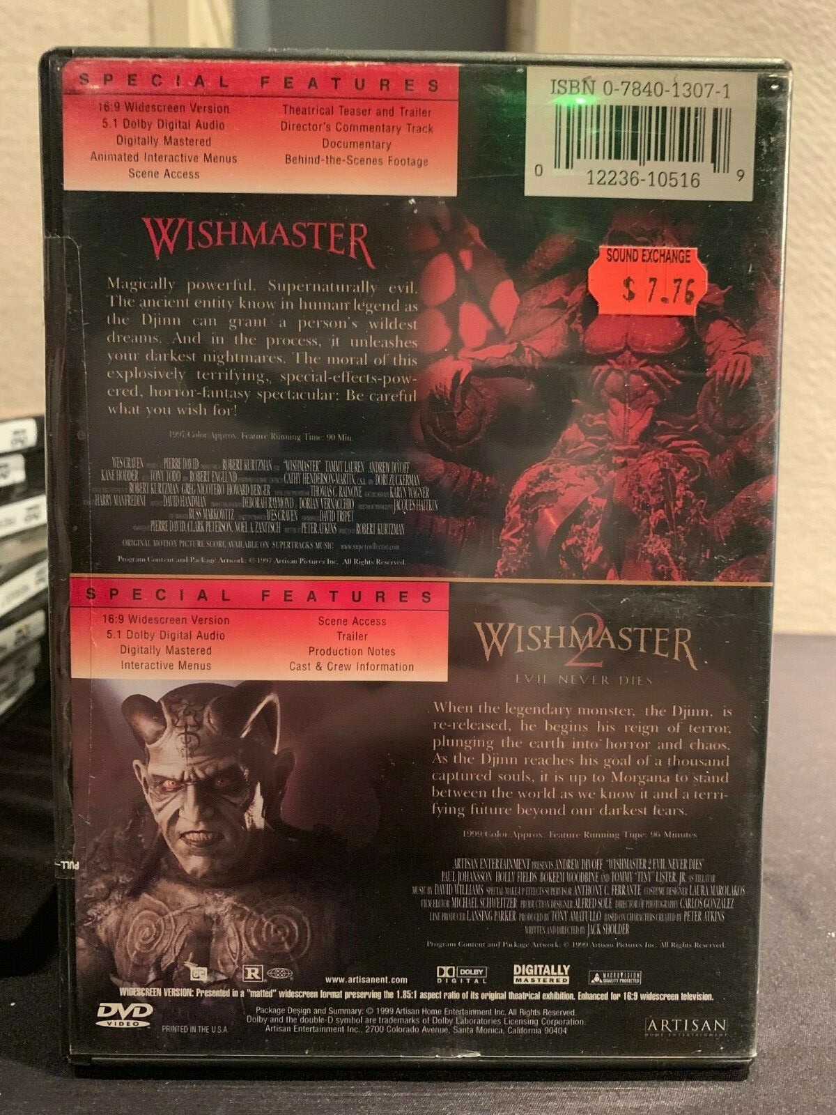 Wishmaster/Wishmaster 2 (DVD, 2001, 2-Disc Set) - Used 12236114109 | eBay