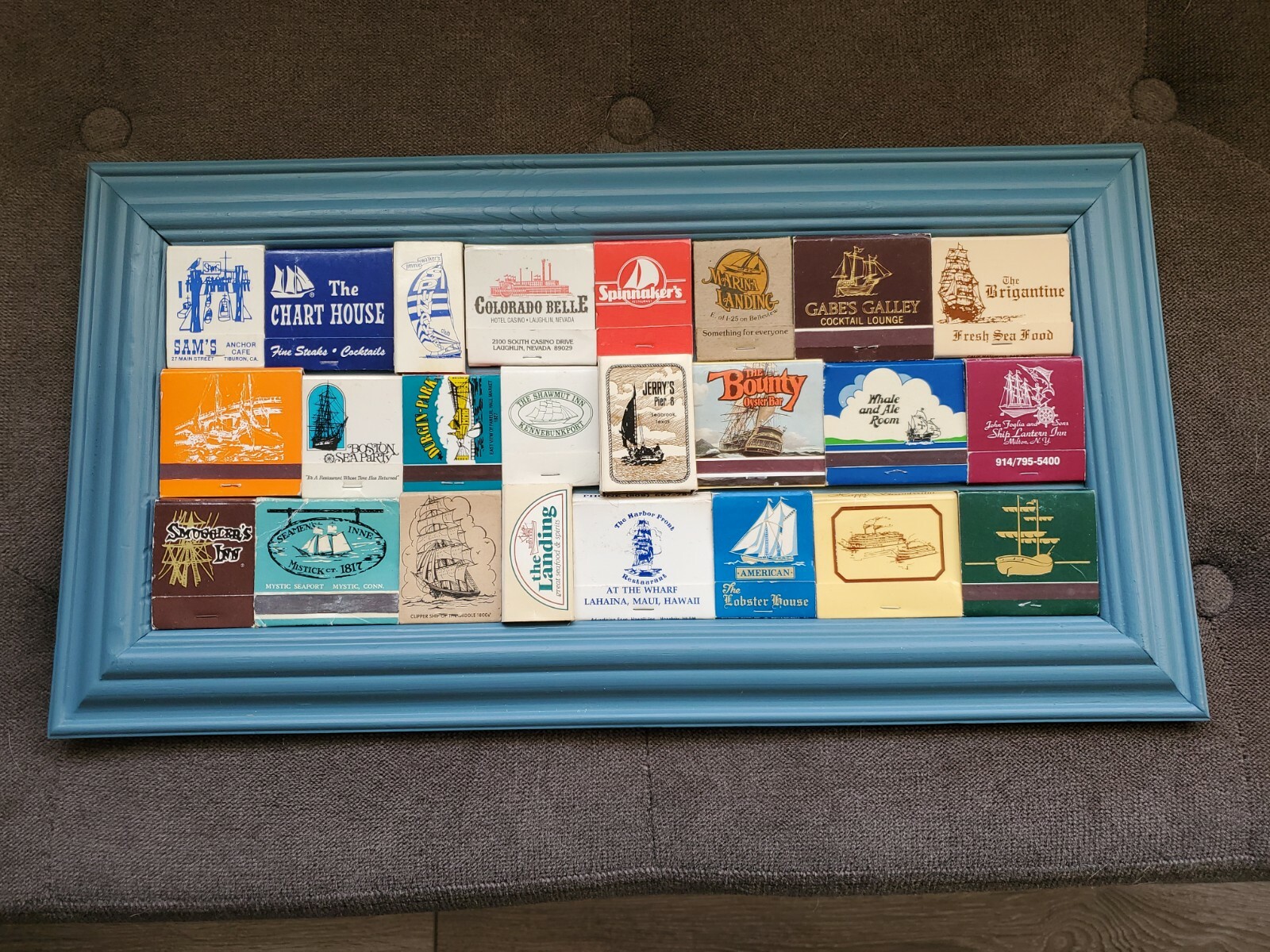 ⚓ 🚢 Vintage Matchbook 3-D Wall Art - Boat Theme - Nautical Handcrafted ...