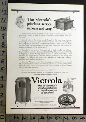 1919 VICTROLA VICTOR RECORD PHONOGRAPH MUSIC TALKING MACHINE CAMDEN AD ...