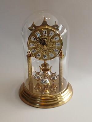 Vintage Ergo Quartz Germany Mantel Clock With Glass Dome 8'' - UNTESTED ...