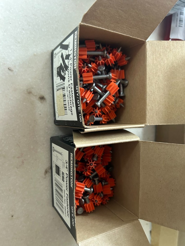 4-pack lot Remington concrete Power Fasteners SP-100 SP125 SP75 1" 1-14 ...