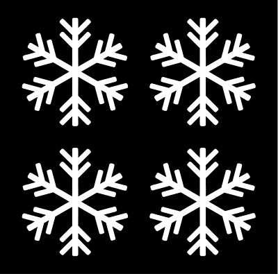 Small Snowflake Symbol Vinyl Decals set of 4 snowflakes Stickers Sheet ...