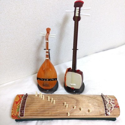 Japanese biwa musical rare instrument MINI 3-Piece Japanese Instrument ...