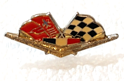 1980s Crossed Flags Emblem 70s Lapel Hat Pin New Chevy? | eBay