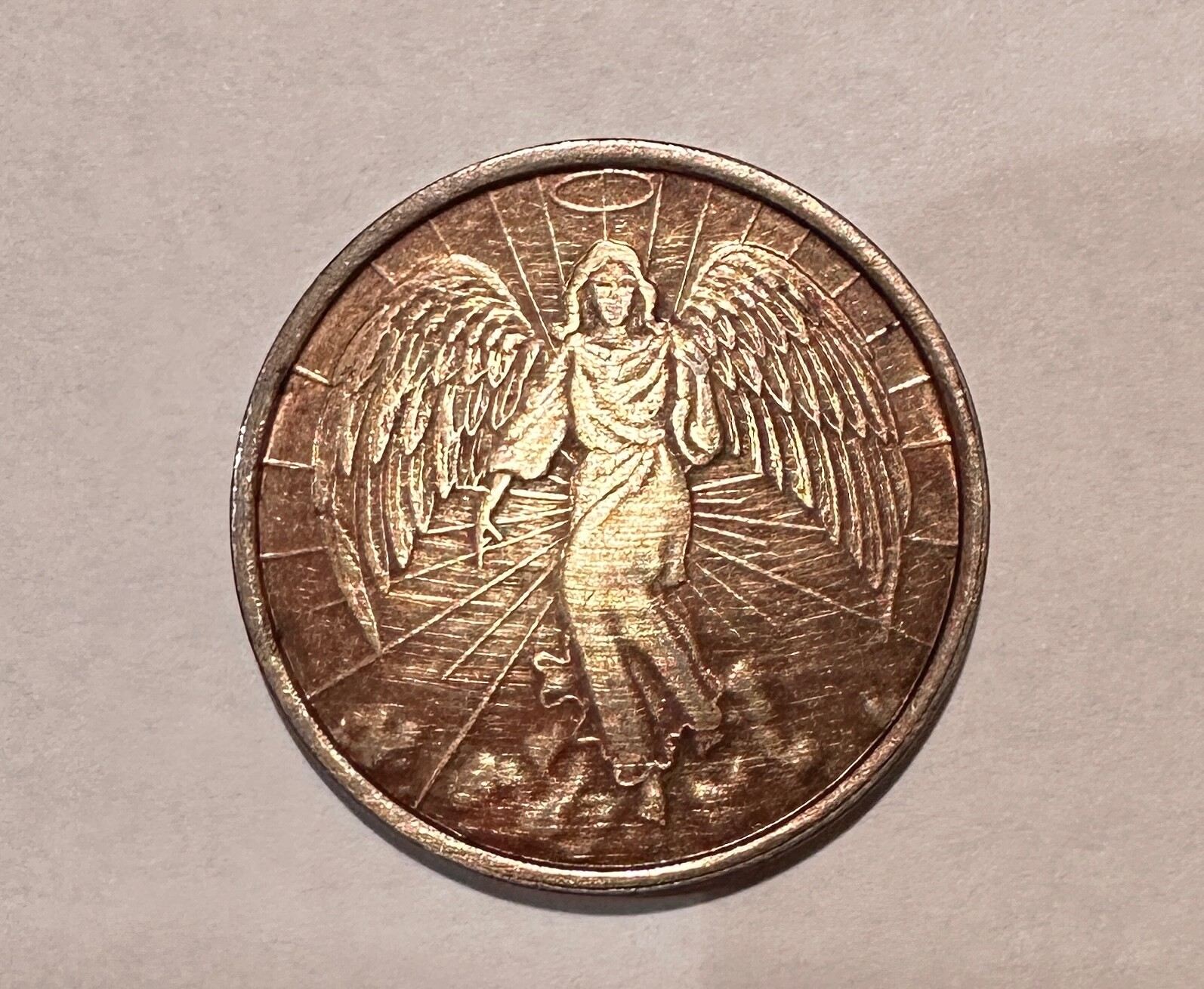 Guardian Angel Token Coin Medal / Gold Tone Metal | eBay
