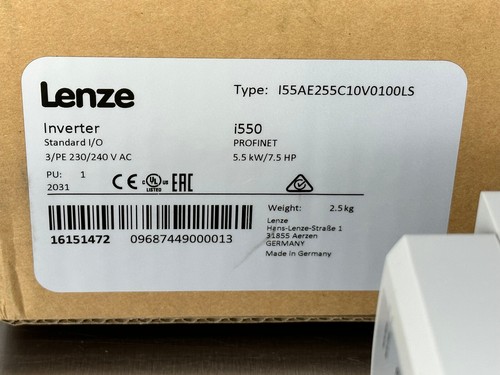 Lenze i550 Profinet Inverter I55AE255C10V0100LS Standard I/O Drive | eBay