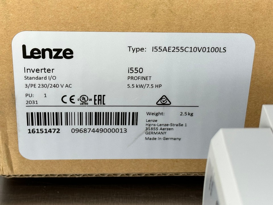 Lenze i550 Profinet Inverter I55AE255C10V0100LS Standard I/O Drive | eBay