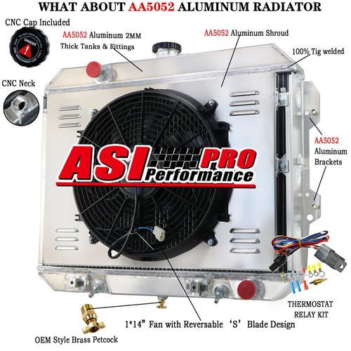 4ROW ALUMINUM RADIATOR SHROUD FAN Fits 87-2002 Jeep Wrangler TJ YJ V8 ...
