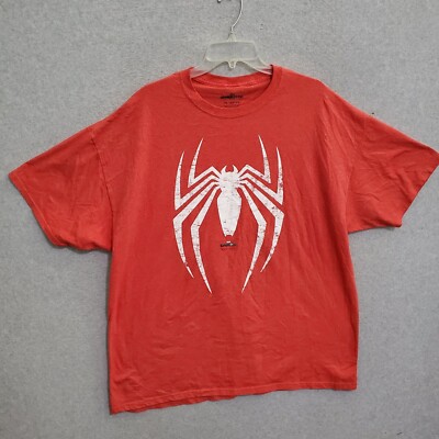 Marvel Men T-Shirt 2XL Red Gamerverse Spider Man Logo Graphic Short ...
