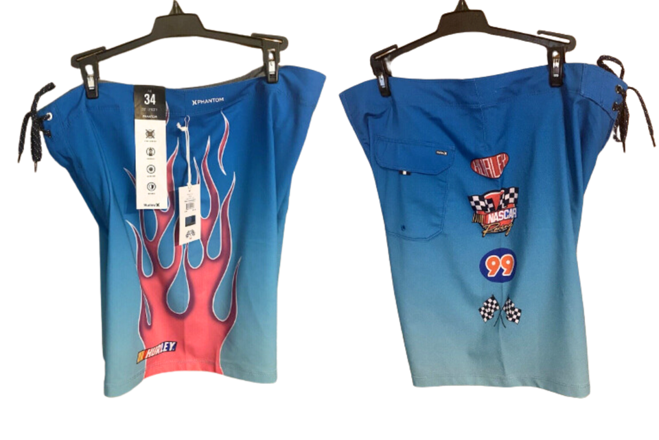 Hurley NASCAR Phantom Board Shorts Men’s Size 34 Length 20 in. Blue ...