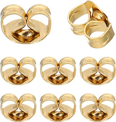 8 Pcs 14K Gold Earring Backs Replacement Ear Locking for Stud Earrings ...