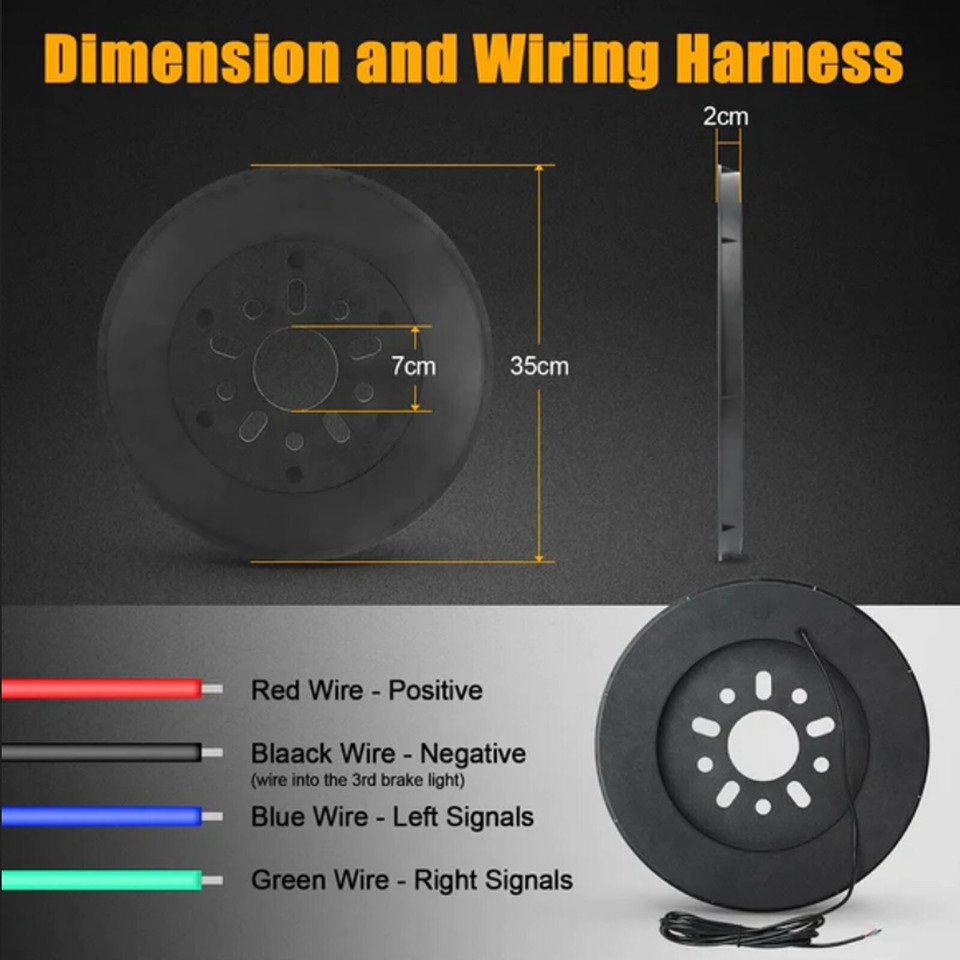 LED Spare Tire Brake Light & Turn Signal T-Lighting For Jeep Wrangler ...