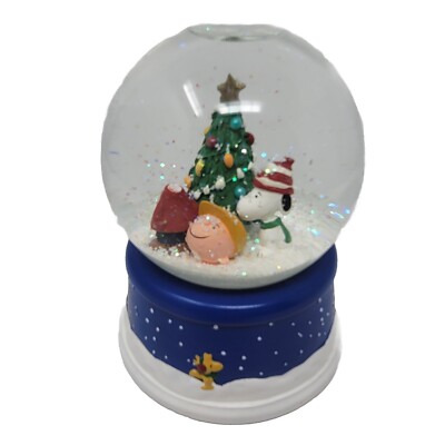 Funny HEADLESS Charlie Brown Hallmark Snow Globe WHITE ELEPHANT GAG ...
