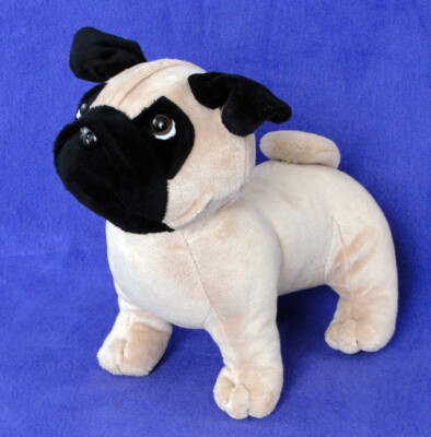 Realistic Pug Plush Standing Puppy Dog 11" Stuffed Animal Woof Street ...