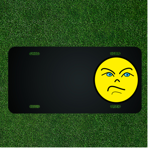 Custom Personalized License Plate With Add Names To Angry Emoji Face ...
