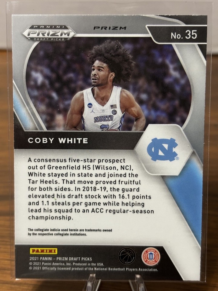 Coby White 2021 Prizm Draft Picks Orange Ice #35 North Carolina Tar ...