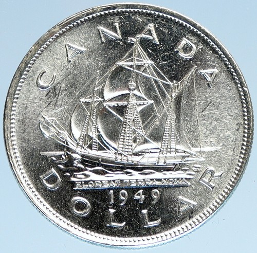 1949 CANADA UK King George VI SHIP Newfoundland OLD Silver Dollar ...