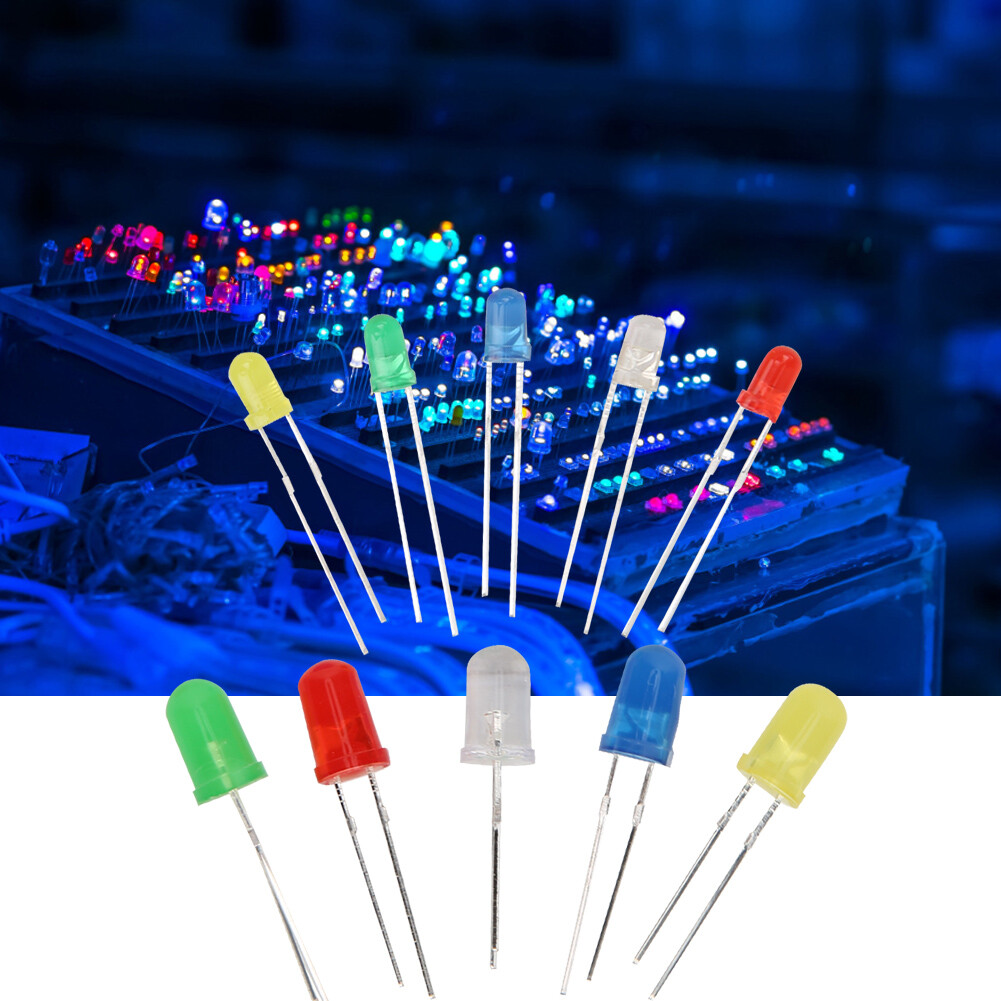 300PCS 3mm 5mm LED Light Emitting Diodes Kit Yellow/Green/Blue/Red ...