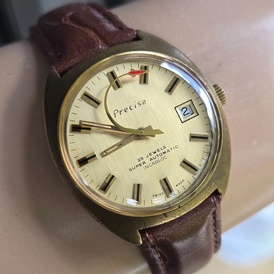 Vintage Precisa men's automatic watch Rocket second hand ETA 2783 ...