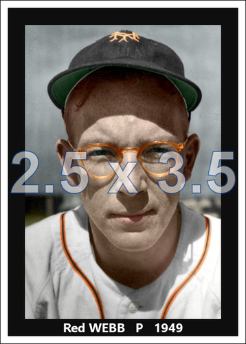Red Webb - 1949 New York Giants - choose a style - colorized print | eBay