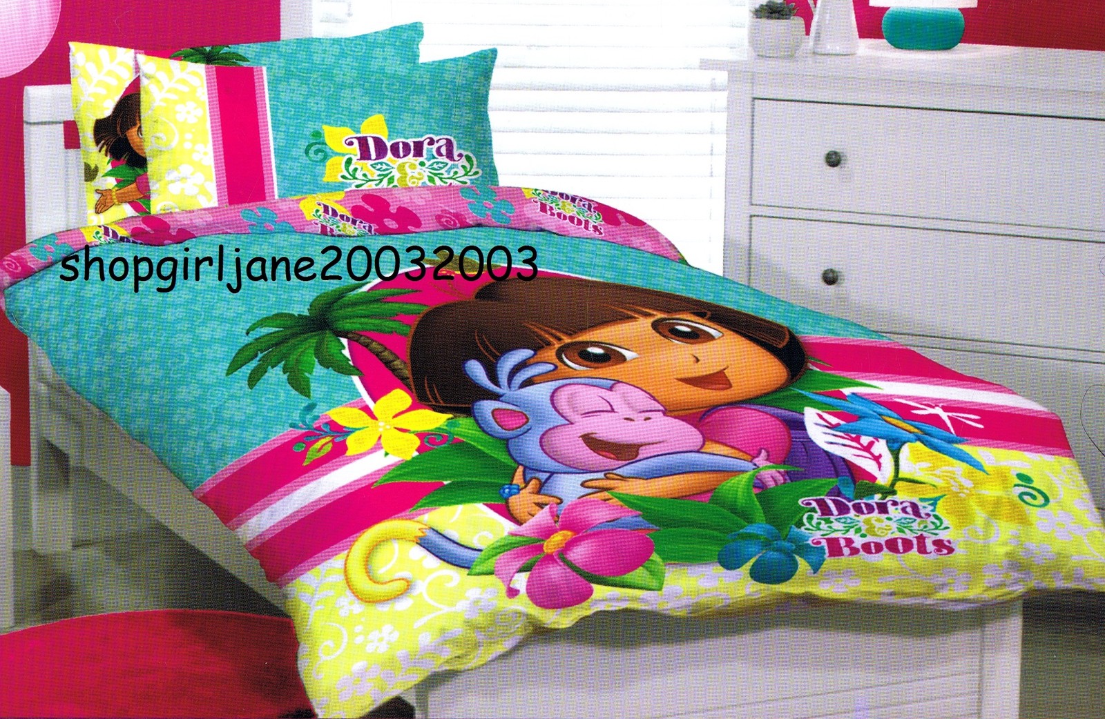Dora the Explorer - Dora & Boots - Single/US Twin Bed Quilt Doona Cover ...
