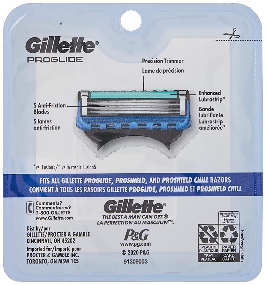 Gillette ProGlide Men's Razor Blade Refills, 4 Count, Mens Razor Blades ...