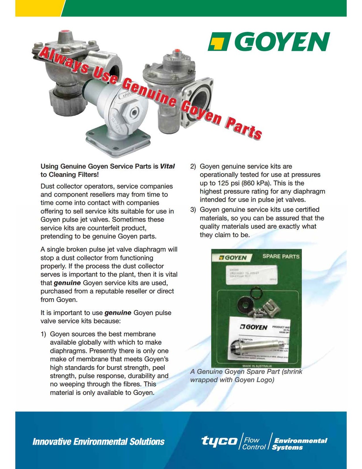 Goyen Valve Repair Kit K2529, AD3193101, Qty 4 | eBay