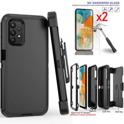 For Samsung Galaxy A23 5G Case Phone +Belt Clip Fits Otterbox+Tempered ...