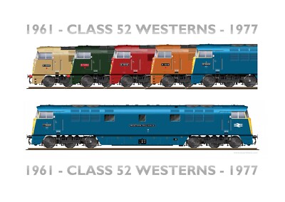 BR Class 52 Westerns 60th Anniversary Vers .4 (1068) - Print | eBay UK