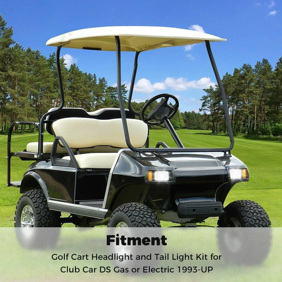 KEMIMOTO For Club Car DS Light Kit Golf Cart Headlights & Tail Lights ...