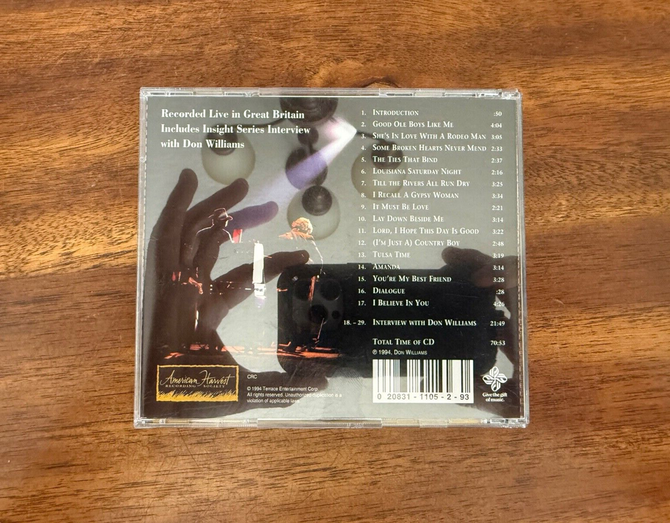 Evening With Don Williams: Best of Live (CD, Jun-1995) FREE SHIPPING ...