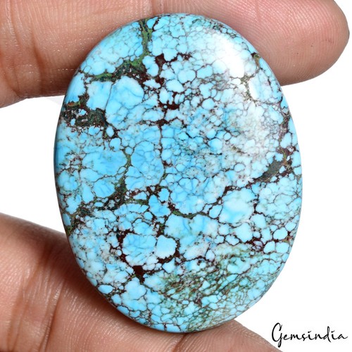 102.15 Cts 100% Natural Spectacular blue Spiderweb Turquoise Cabochon ...