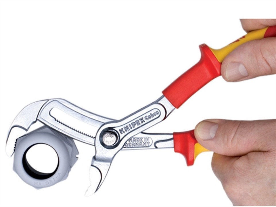 Knipex Cobra 250mm Multigrips or Waterpump Pliers 1000V VDE Insulated ...