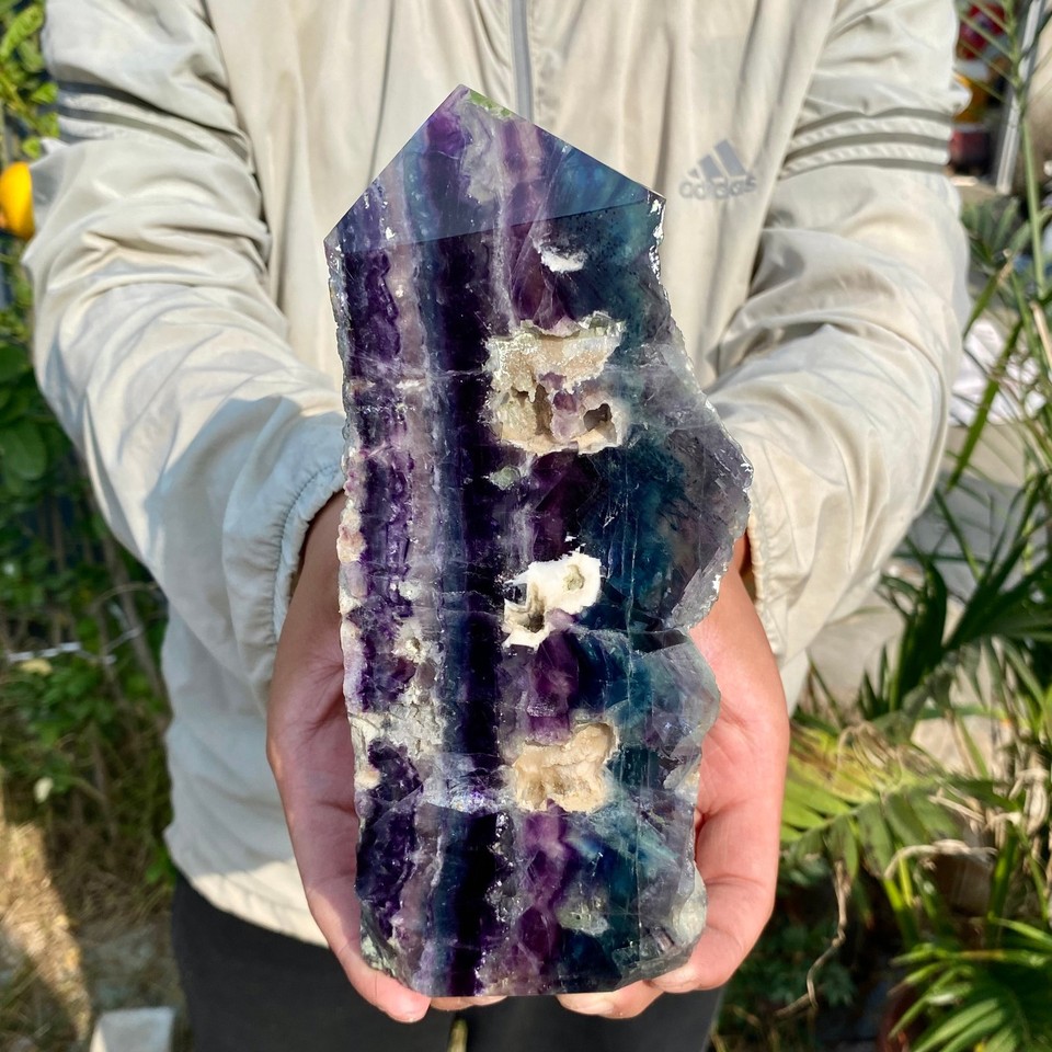 1.97LB Natural Fluorite Crystal Column Magic Wand Obelisk Point Earth ...