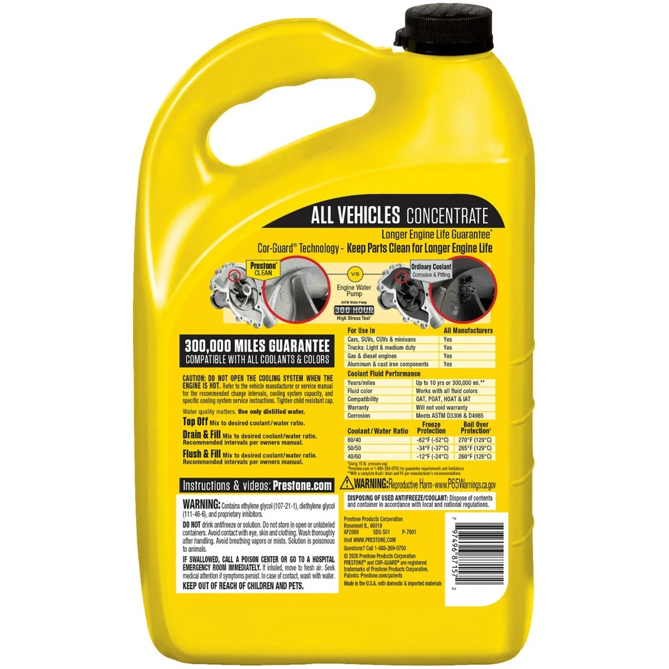 Prestone Universal Antifreeze and Coolant Concentrate for All Vehicles ...