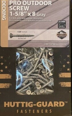 5 Pounds Huttig-Guard 1 5/8" x 8 Pro Outdoor Decking Screws w/T-20 Star ...