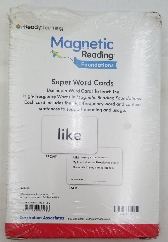 i-Ready Magnetic Reading Foundations Super Word Cards Grade 1 - 120 ...